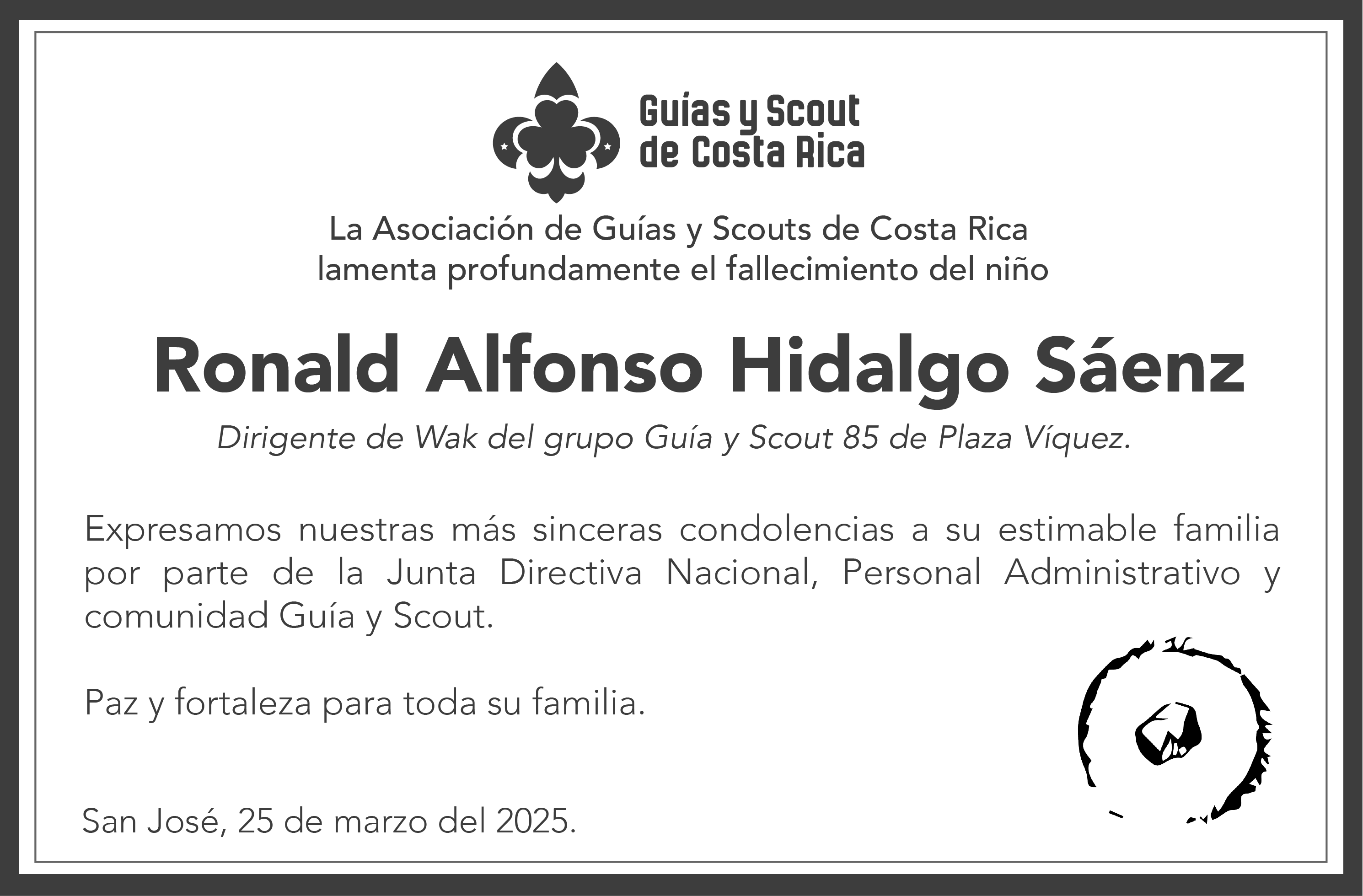 Ronald Alfonso Hidalgo Sáenz - Scouts