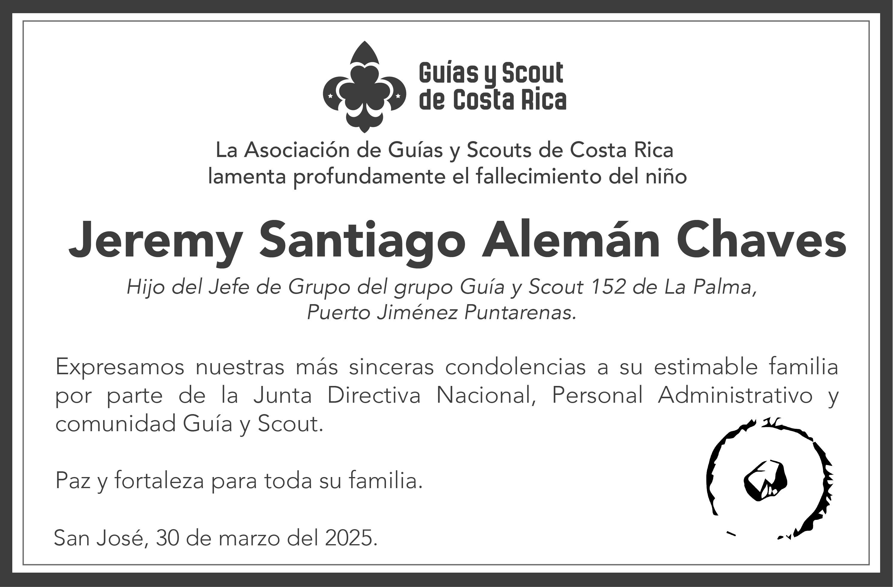 Jeremy Santiago Alemán Chaves - Scouts